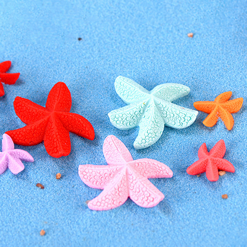 Mini Colorful Five-Pointed Starfish Sea Star Resin Fish Tank Starfish ...