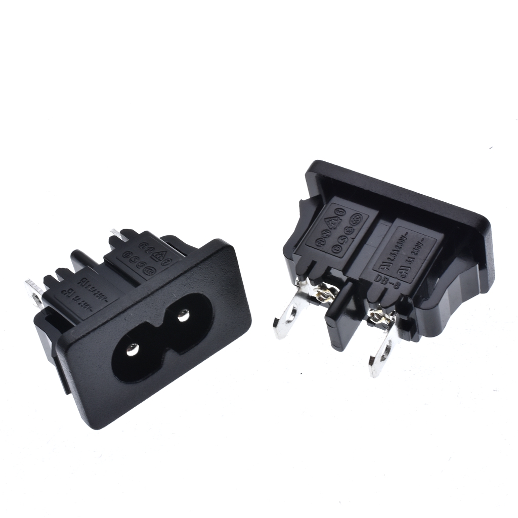 IEC 320 C8 Male 2 Pins Power Inlet Socket Connector AC 250V 2.5A | Daraz.lk