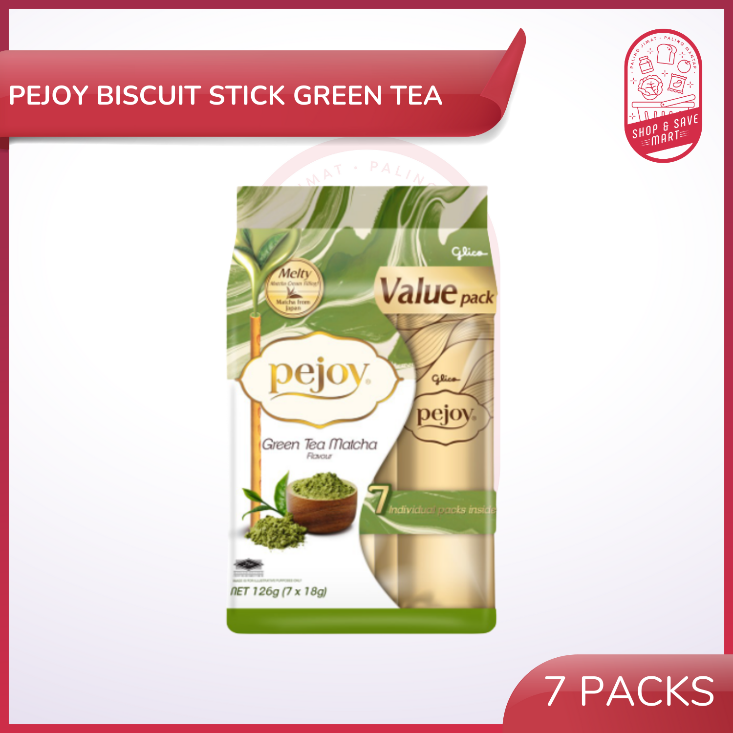 Glico Pejoy Biscuit Stick Famliy Pack - 126g (Flavor : Matcha ...