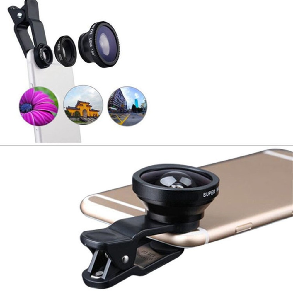NEW Fisheye Lens Fish Eye+Wide Angle+Macro 3in1 Phone Lens For 5 3 8 7 ...