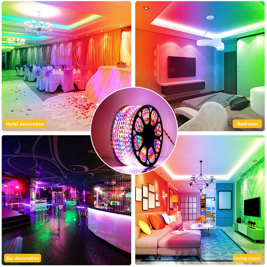 Dreamcolor Waterproof Led Strip Smd2835 220v 1m/5m/10m/15m/20m/25m/30m ...