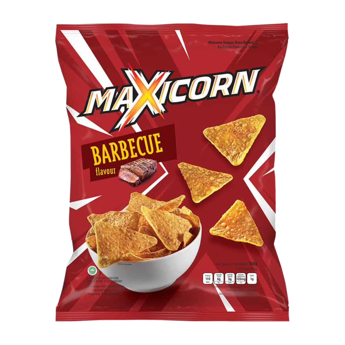🇮🇩 Halal Indonesia Crispy Maxicorn Triangular Potato Chips Roasted Corn ...