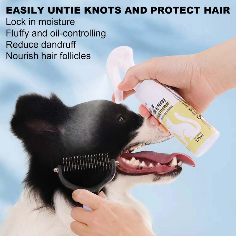 【Top Selling Item】 Dog Detangling Spray 120ml Wash Free Brushing Mist ...