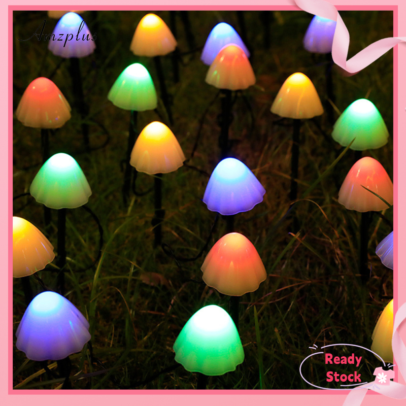 LED Mushrooms Lights Solar Lights With 8-mode Lighting 10 Mushroom ...