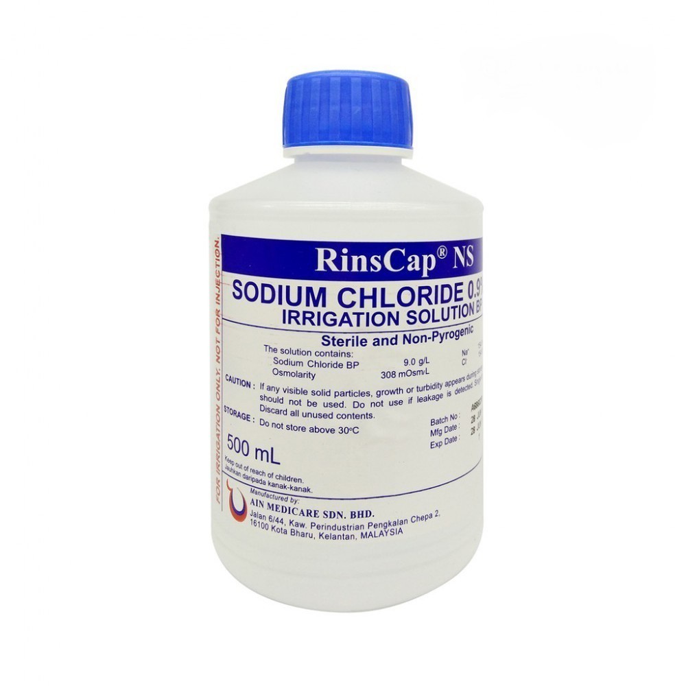 Rinscap NS Normal Saline Sodium Chloride 0.9% Irrigation Solution 500ml ...