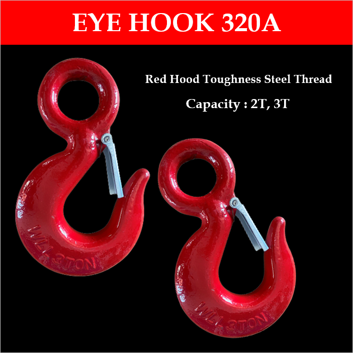 TOYU 2T 3T Eye Hook 320A Red Hood Toughness Steel Thread with Sling ...