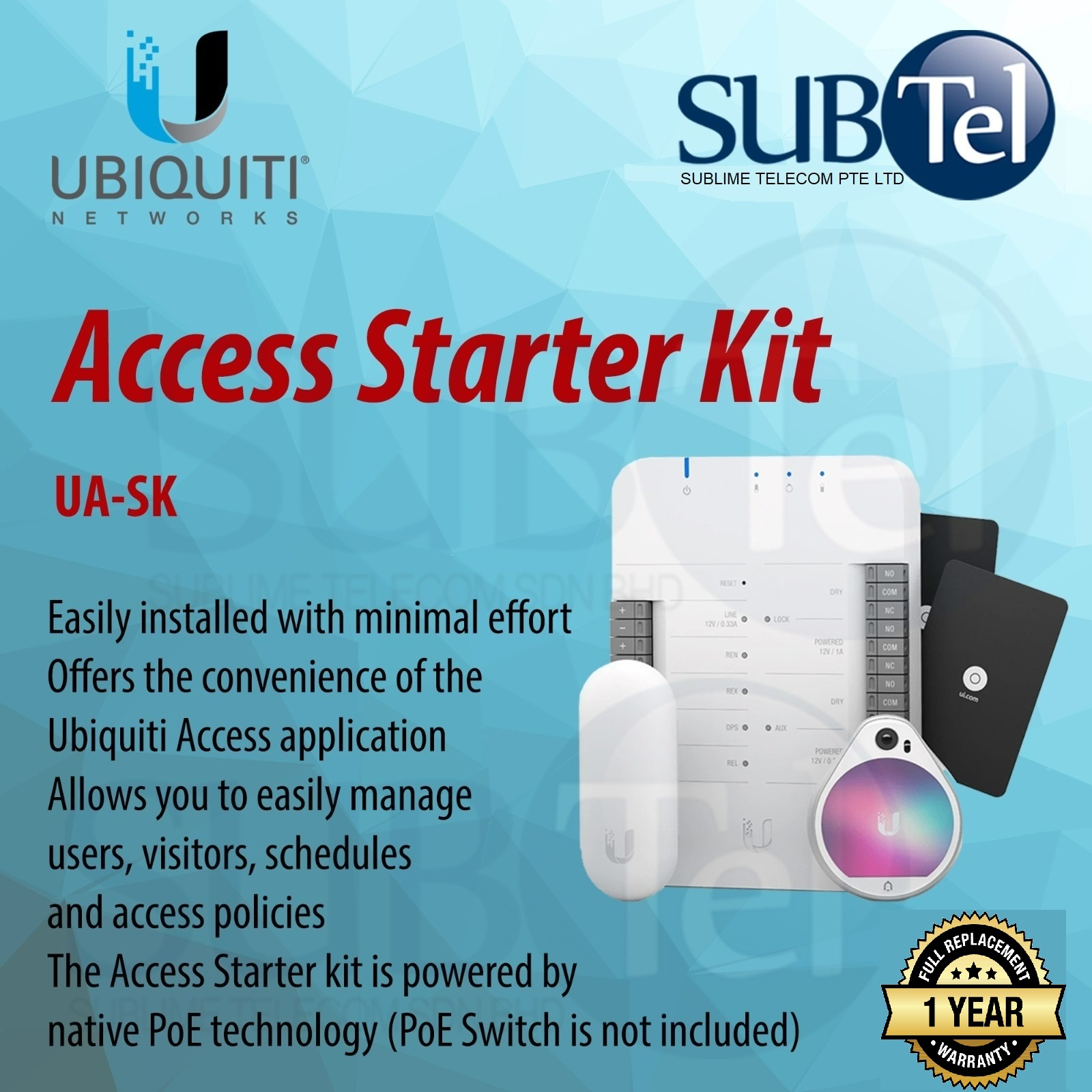 UA-SK Ubiquiti Networks UniFi Access HUB UA-HUB Starter Kit Requires ...