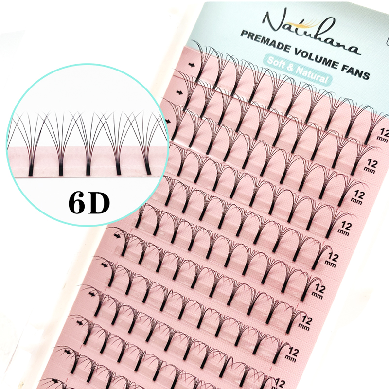NATUHANA Lashes 2D 3D 4D 5D 6D Long Stem Premade Volume Fans Faux Mink ...