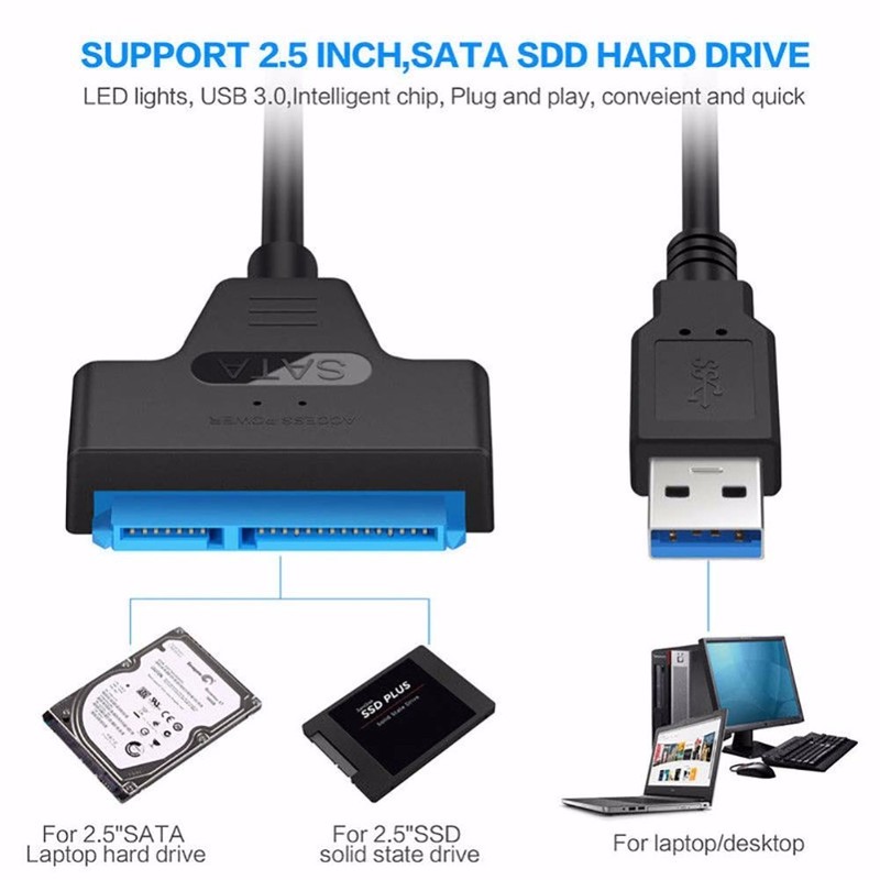 22 Pin SATA III To USB 3.0 2.5 Inch Drive Adapter -SATA To USB3.0 ...