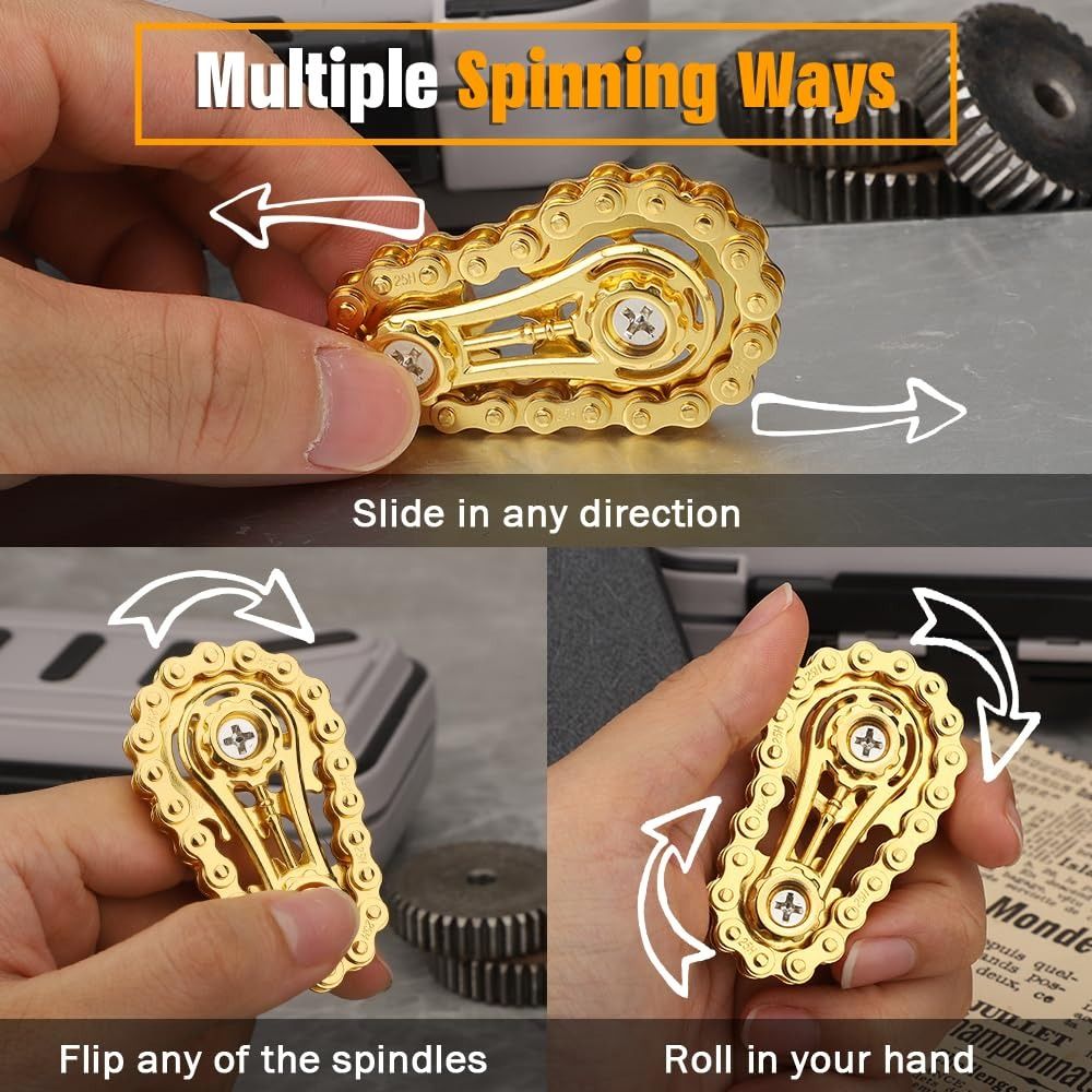 Mechanical Toy Creative Flywheel Fidget Spinner Metal DIY Sprockets ...