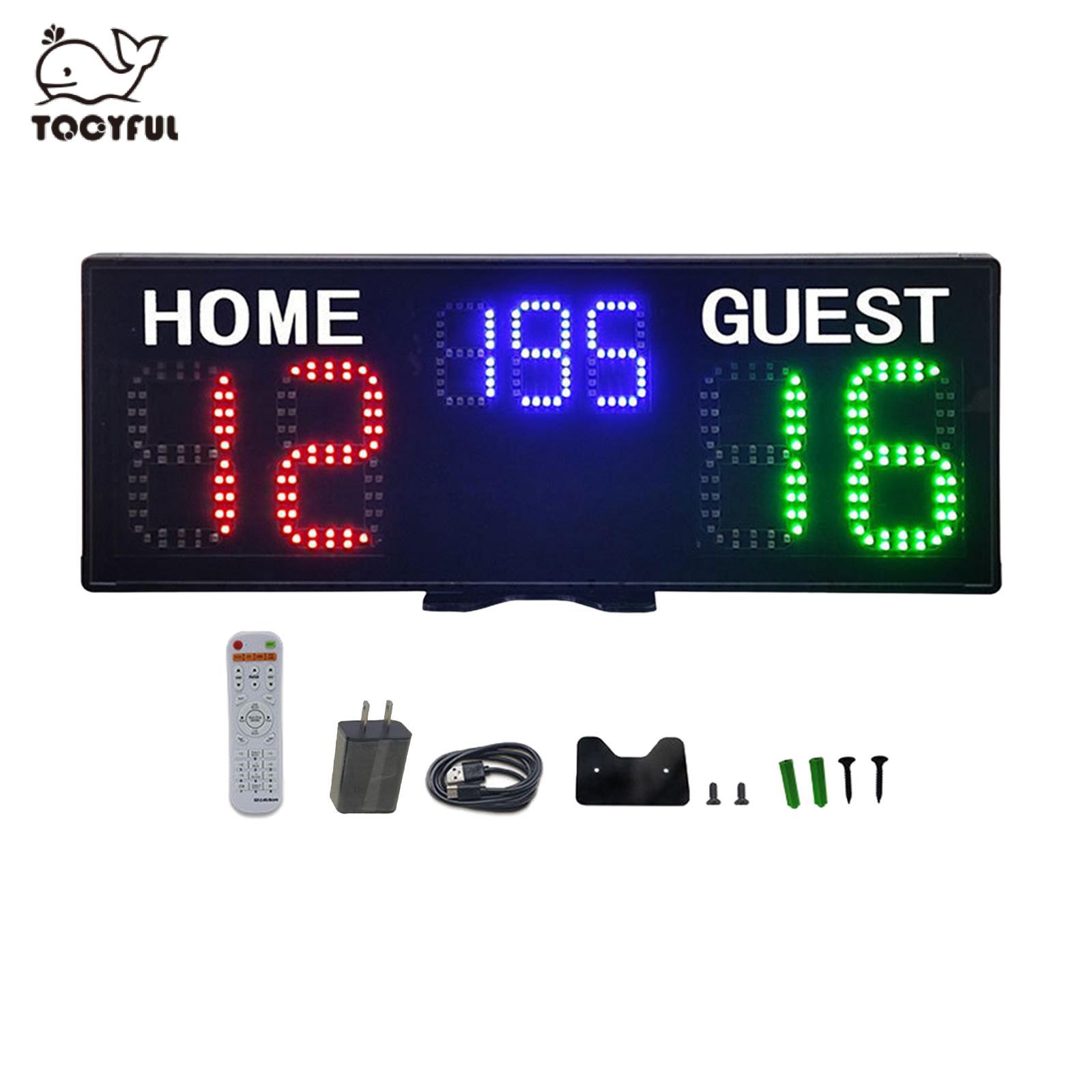 TOOYFUL Electronic Basketball Scoreboard Digital Scoreboard Home Guest ...