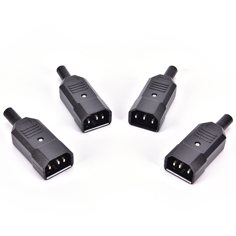 AC IEC C14 Rewireable Straight Male Plug 10A 250V Plug Kettle Connector ...
