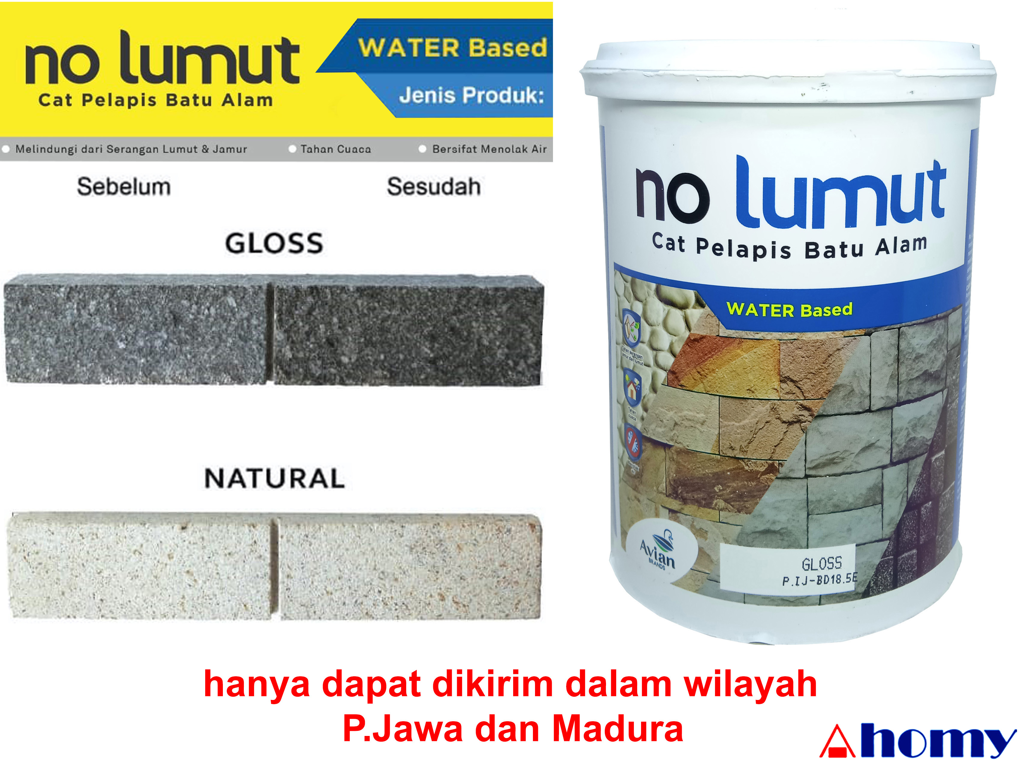 avian no lumut water based 1 ltr cat vernish pelapis coating batu alam ...