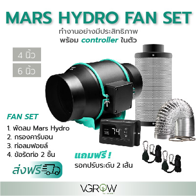[ส่งฟรี] ชุดพัดลมระบายอากาศ Mars hydro with controller ขนาดเซ็ท 4,6 ...