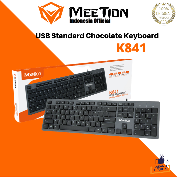 MeeTion USB Ultra Thin Keyboard Kantor Tipis K841 | Lazada Indonesia