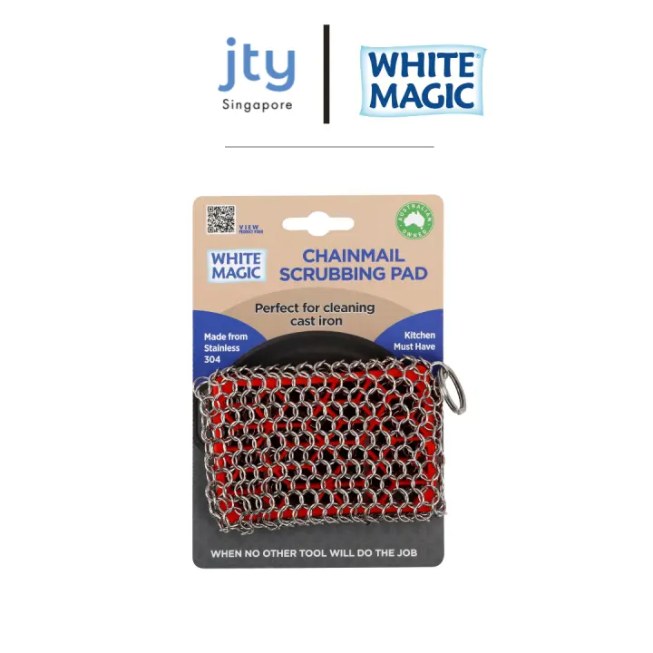 White Magic Chainmail Scrubbing Pad, For Cleaning Cast Iron Sturdy ...