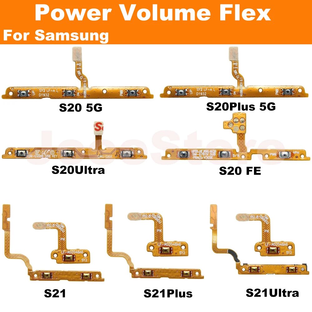 new style Power Volume Control Key Button Flex For Samsung S20 S21 Plus ...