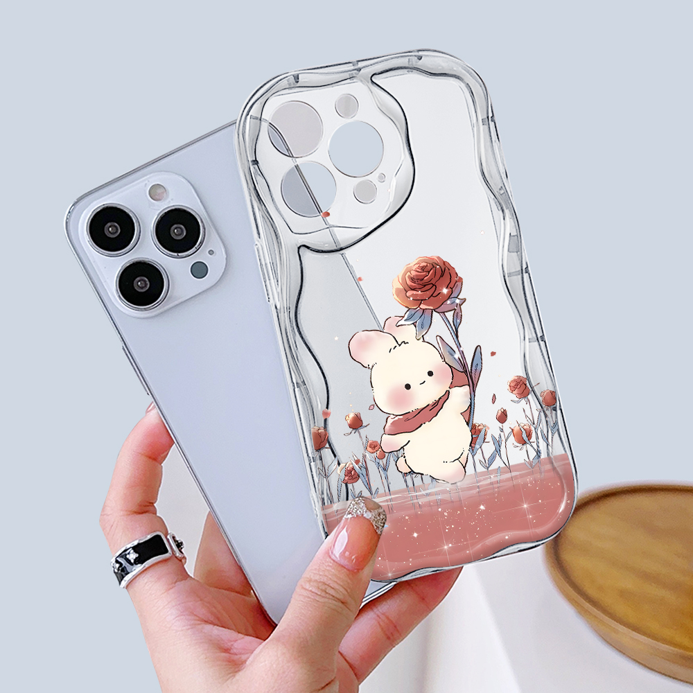 YYDS for OPPO F19 A95 A74 4G Back Cover Cute Cartoon Rabbit Case Cream ...