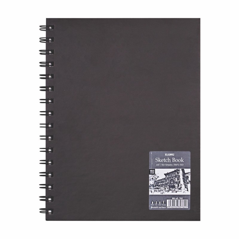 Sổ vẽ phác thảo A5 giấy dày trơn Sketch Book MS 762, tập lò xo 50 tờ ...