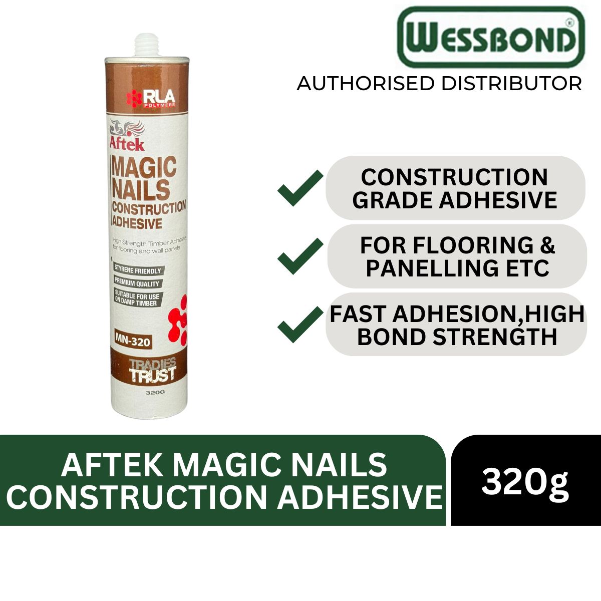 Wessbond Aftek Magic Nails Construction Adhesive 320g | Lazada Singapore