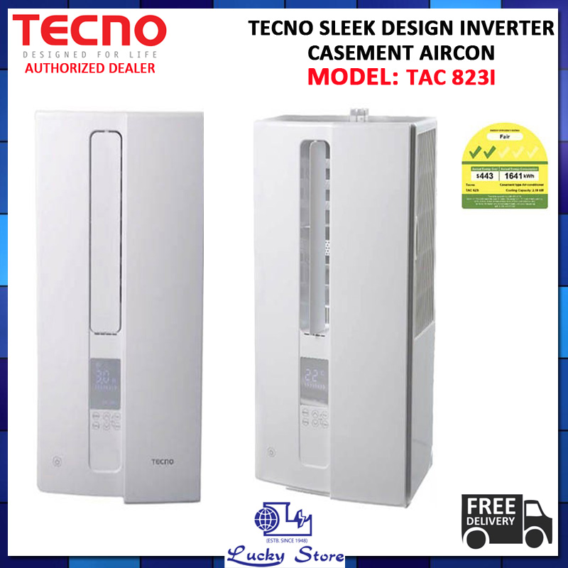 (BULKY) TECNO TAC 823I SLEEK DESIGN INVERTER CASEMENT AIRCON, 2300W ...