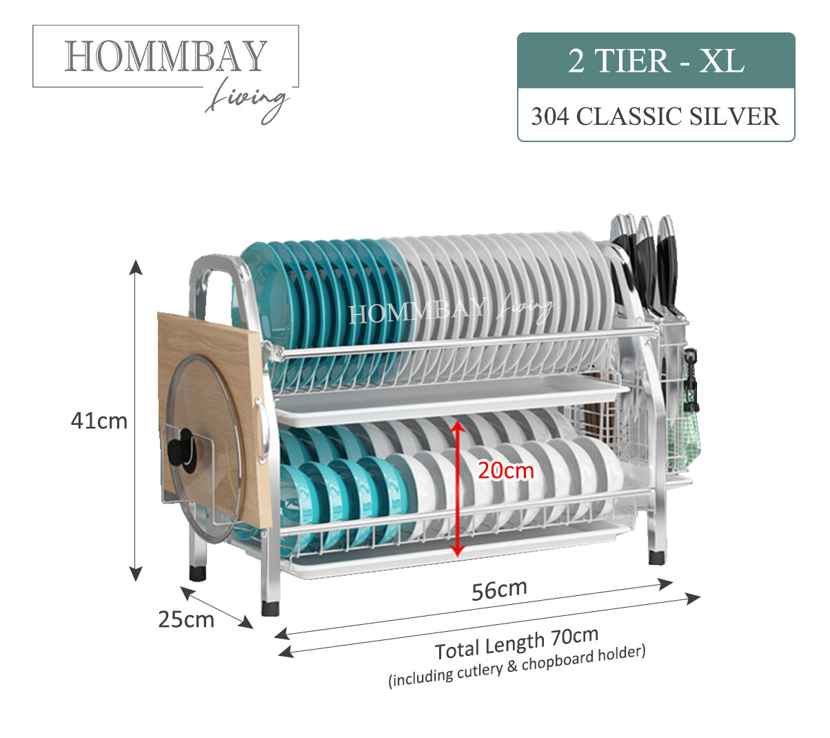 HOMMBAY Kitchen Dish Rack [ 304 Stainless Steel ] Extra Large 2 and 3 ...