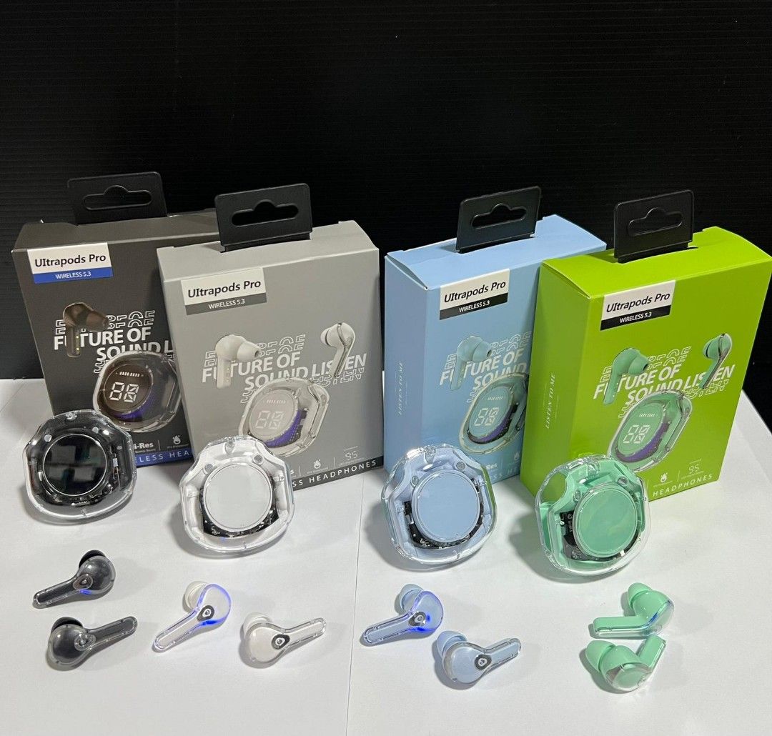 Ultrapods Pro True Wireless Earbuds with Display Transparent Design ...