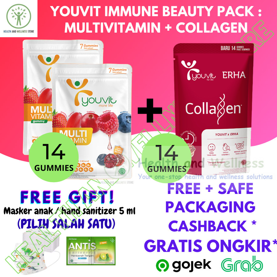 PAKET YOUVIT MULTIVITAMIN DEWASA 7 GUMMIES 2 SACHET YOUVIT ERHA ...