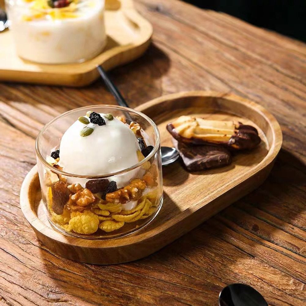 Mini Glass Pudding Cup Transparent Round Shaped Serving Bowls Candy ...