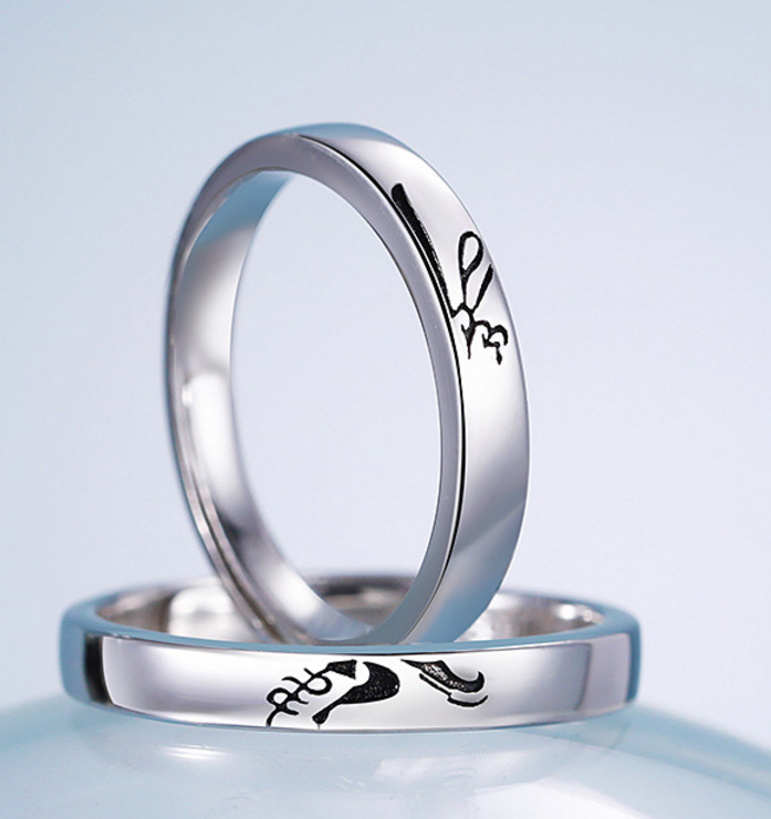 Pure White Copper Couple Ring A Couple Couple Ring Niche Original ...