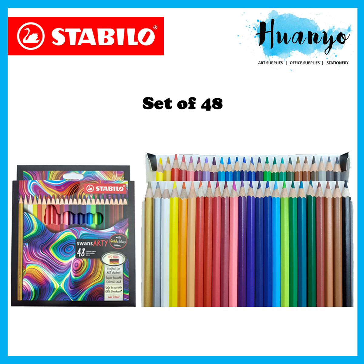 Stabilo Swans Arty Artist Grade Colour Pencil (Color Set of 12 / 24 / 36 / 48) | Lazada