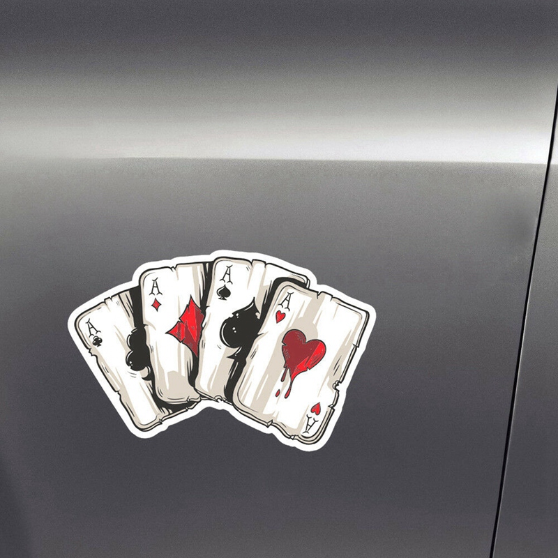 Car Stickers, Funny Poker Pattern Truck Vehicle Body Window Reflective ...