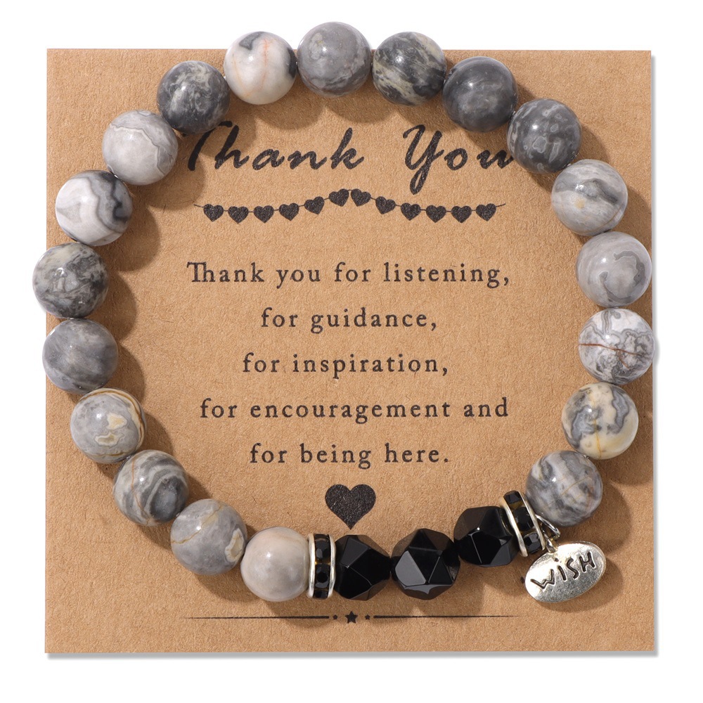 【Innovative designs】2023 new 8mm stone bracelet wish pendant retro men ...
