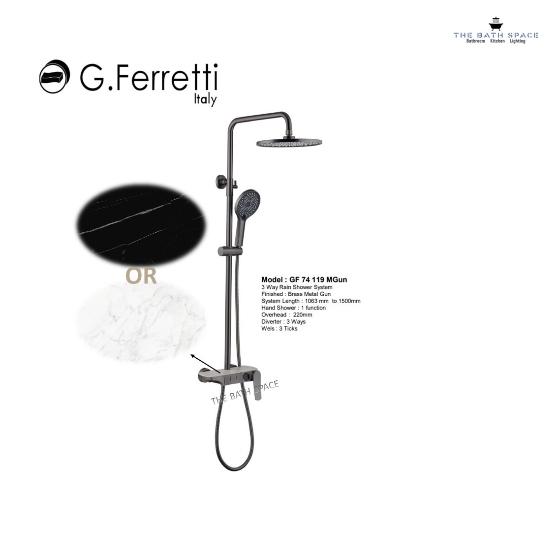 PRE ORDER (*NEW ARRIVAL*) G.FERRETTI Gun Metal w Marble PainoKey Rain ...