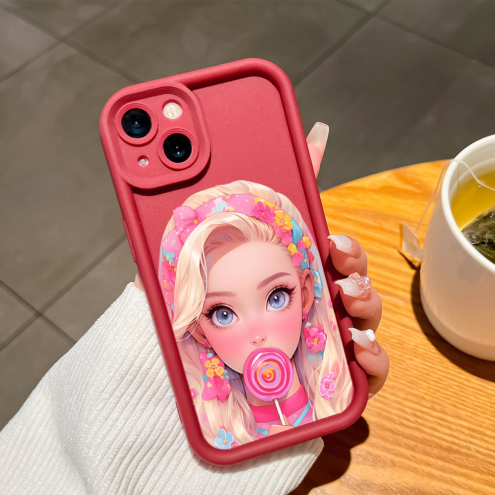 ZCSIBORUI for Redmi 12 Back Cover Pink Lollipop Barbie Pattern Soft ...