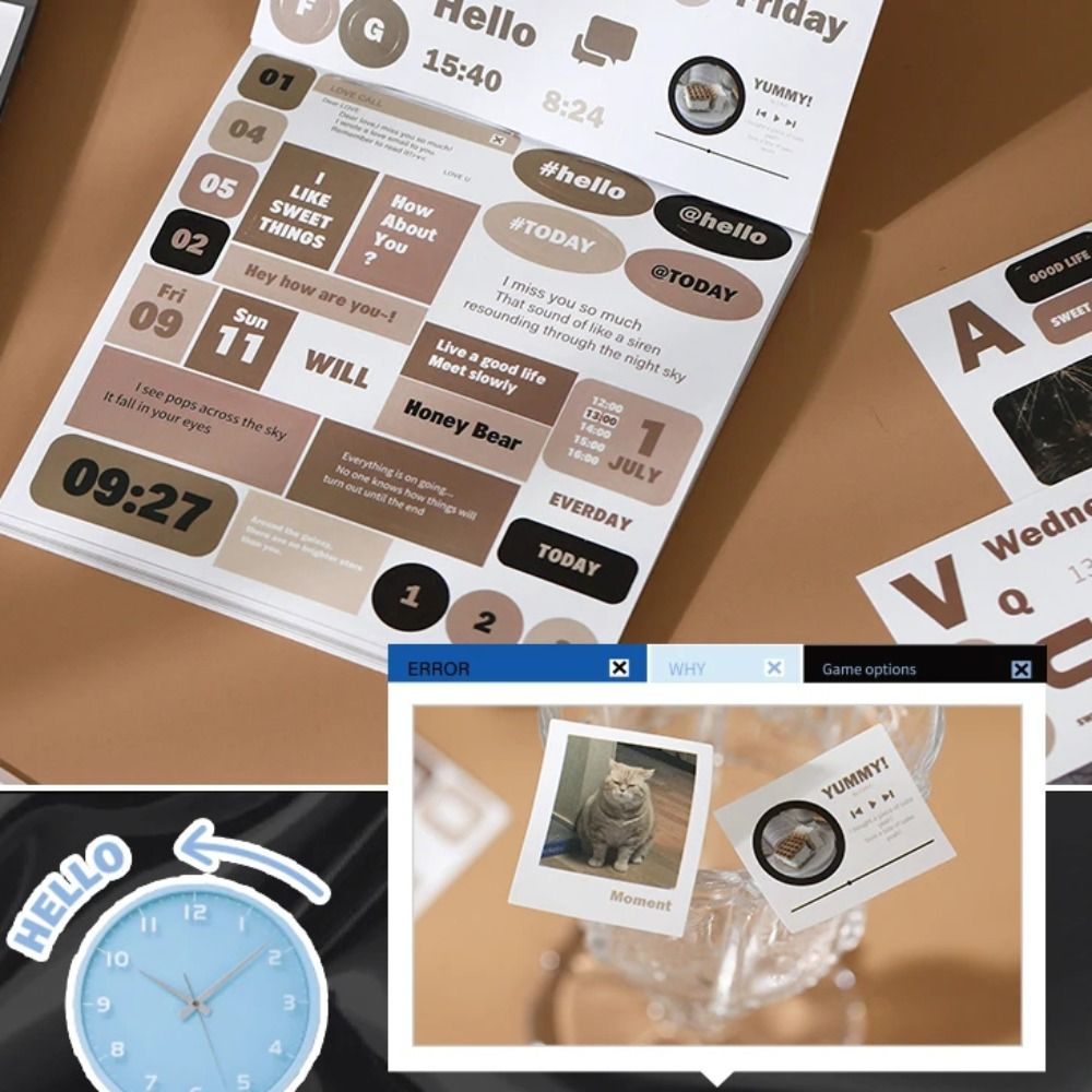Decorative Elements Cartoon Design Cartoon Collage Sticker Book ...