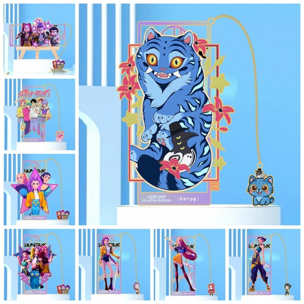 Cute Metal Kpop Demon Hunters Bookmark Stationery Cartoon Huntrix Book ...