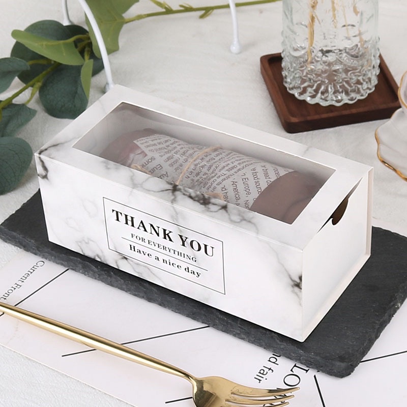 [COD]50pcs Cake Roll Box Kraft Cake Box Pastry Loaf Box Swiss Roll ...