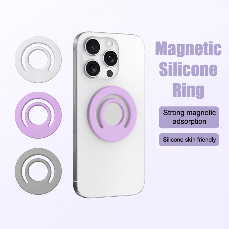 Magnetic Silicone Phone Finger Rings TPU Circular Grip Holder Rack ...
