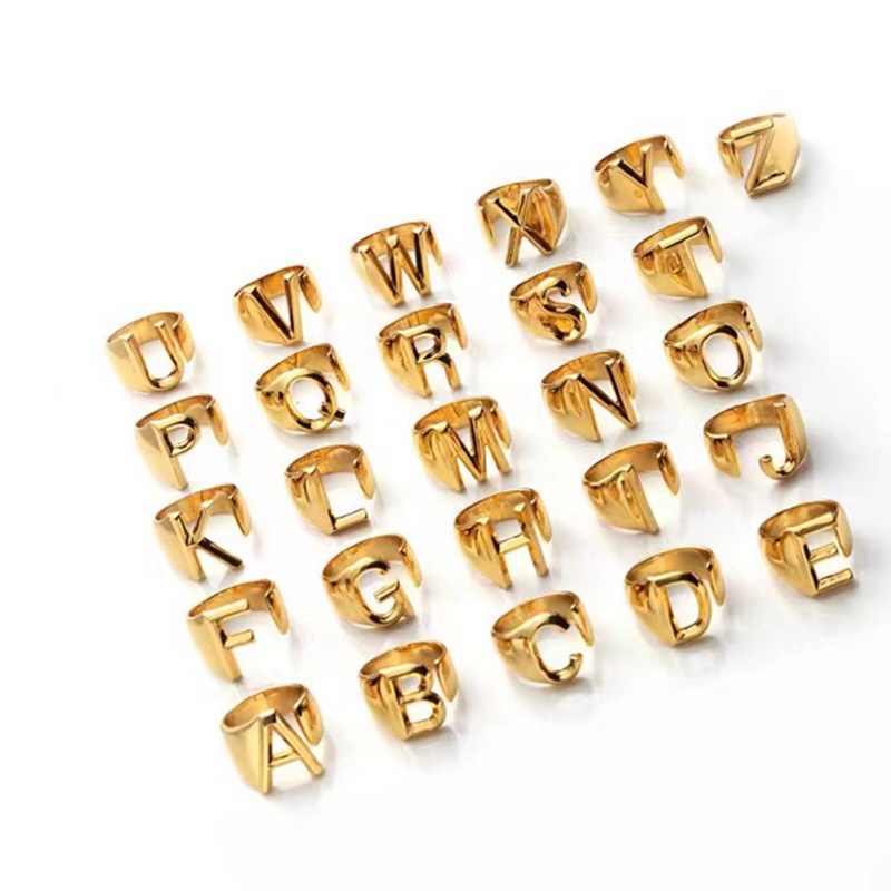【Hottest Trends】26 English Alphabet Ring Women's Opening Adjustable ...