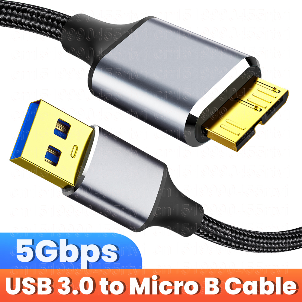 USB 3.0 Type A to Micro B Cable 5Gbps 2A Fast Data Sync Cord USB3.0 to ...