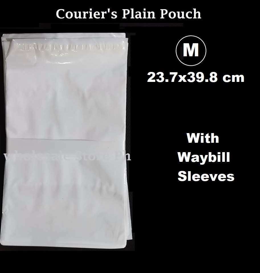 Courier Plain White Pouch Medium with Waybill Sleeves Set of 500 Pcs ...