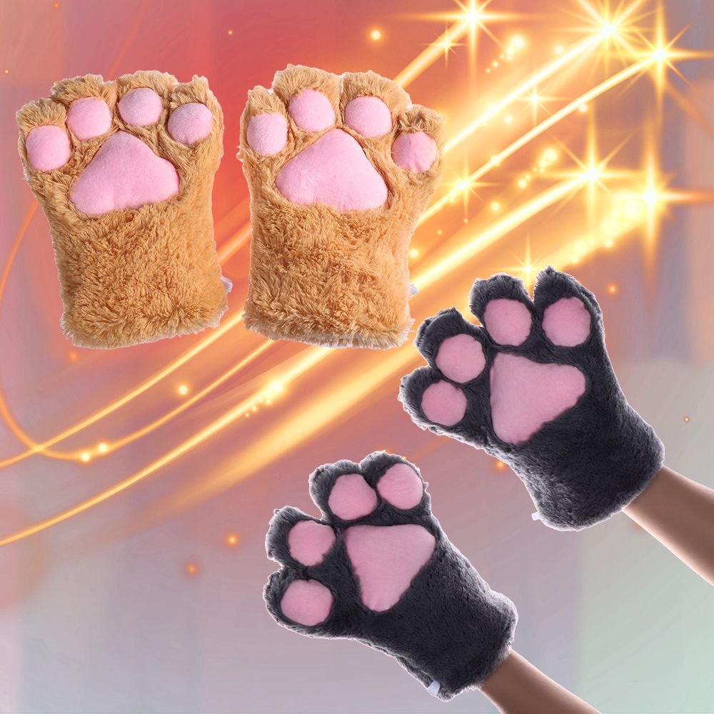 Sweet For Women Cute Bear Claw Cat Claw Gloves Anime Cosplay Gloves Paw ...