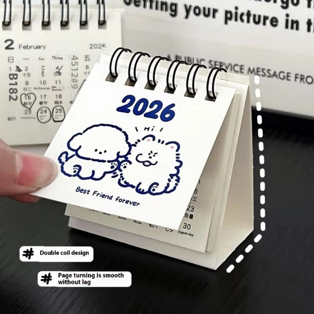 New Mini 2026 Desk Calendar Portable Cartoon Monthly Planner Schedule ...