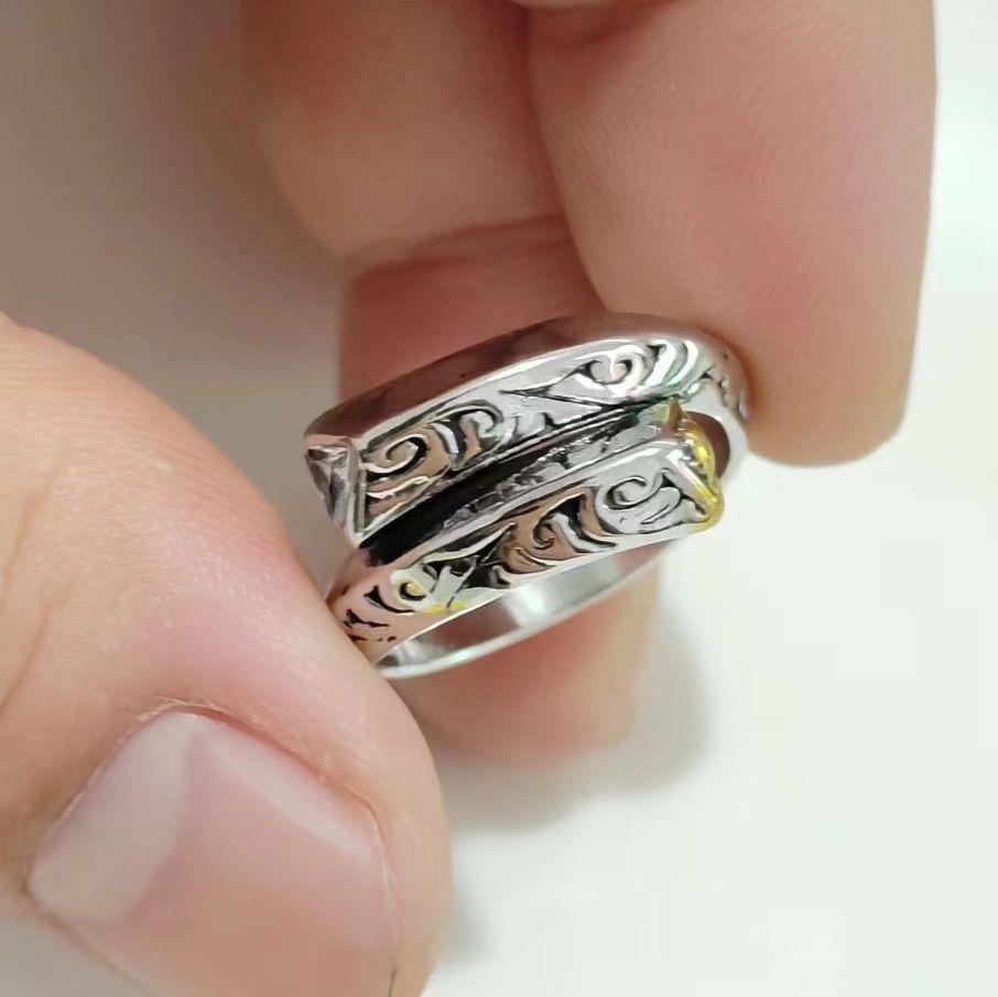 Must-have】Vintage Eye of God Series Spiral Live Ring Men's Fashionable ...