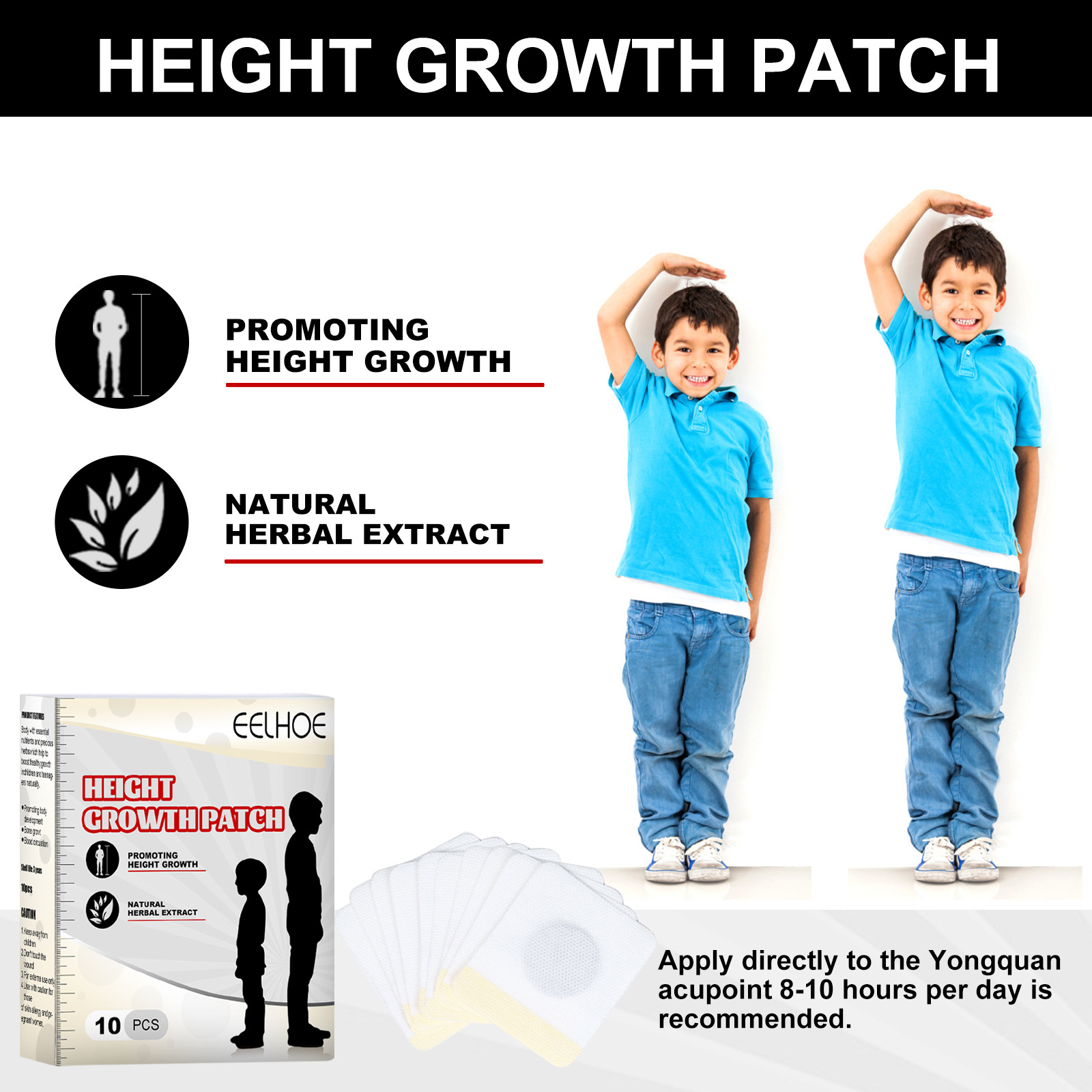 Body Height Enhancer Patch For Adults Children Promote Bones Growtaller ...