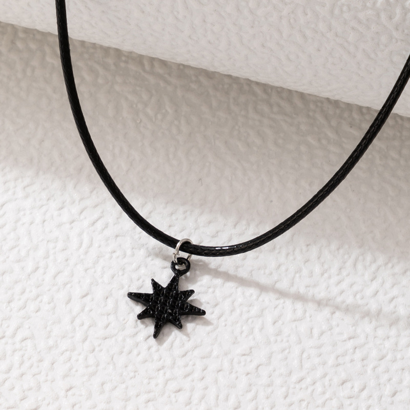 Jewelry Fashion Simple Necklace Black Spray Paint Mang Star Necklace ...