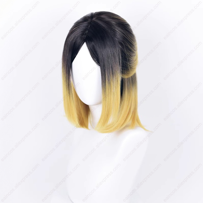 Anime Kenma Kozume Cosplay Wig 35cm Long Golden Dyeing Black Wigs Heat ...