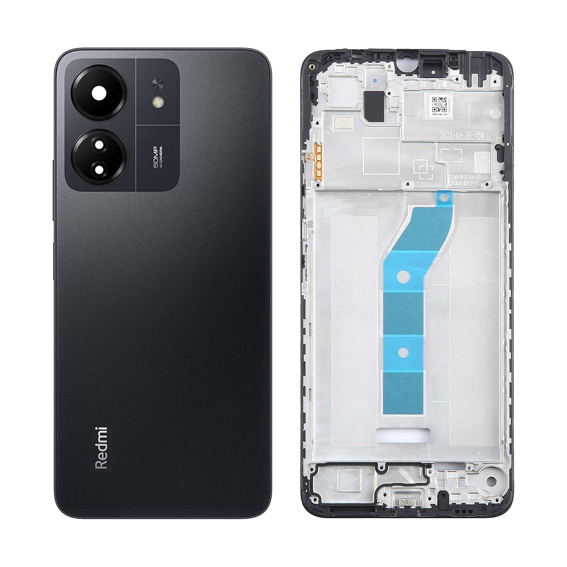 Xiaomi Redmi 13C Rear Complete Body Casing Housing Replacement Best For Redmi 13C - Black | Daraz.pk