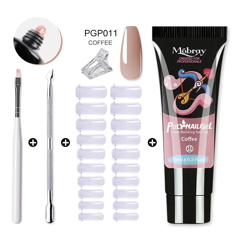 【Innovative】 15ml Nail Gel Set Full Manicure Kit Poly Nail Gel Set ...